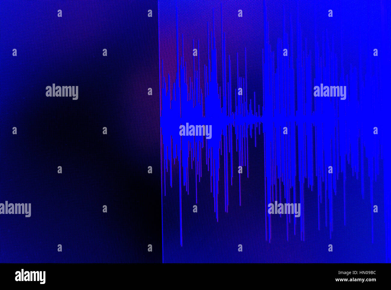 Sound recording studio audio wave on computer screen in professional ...