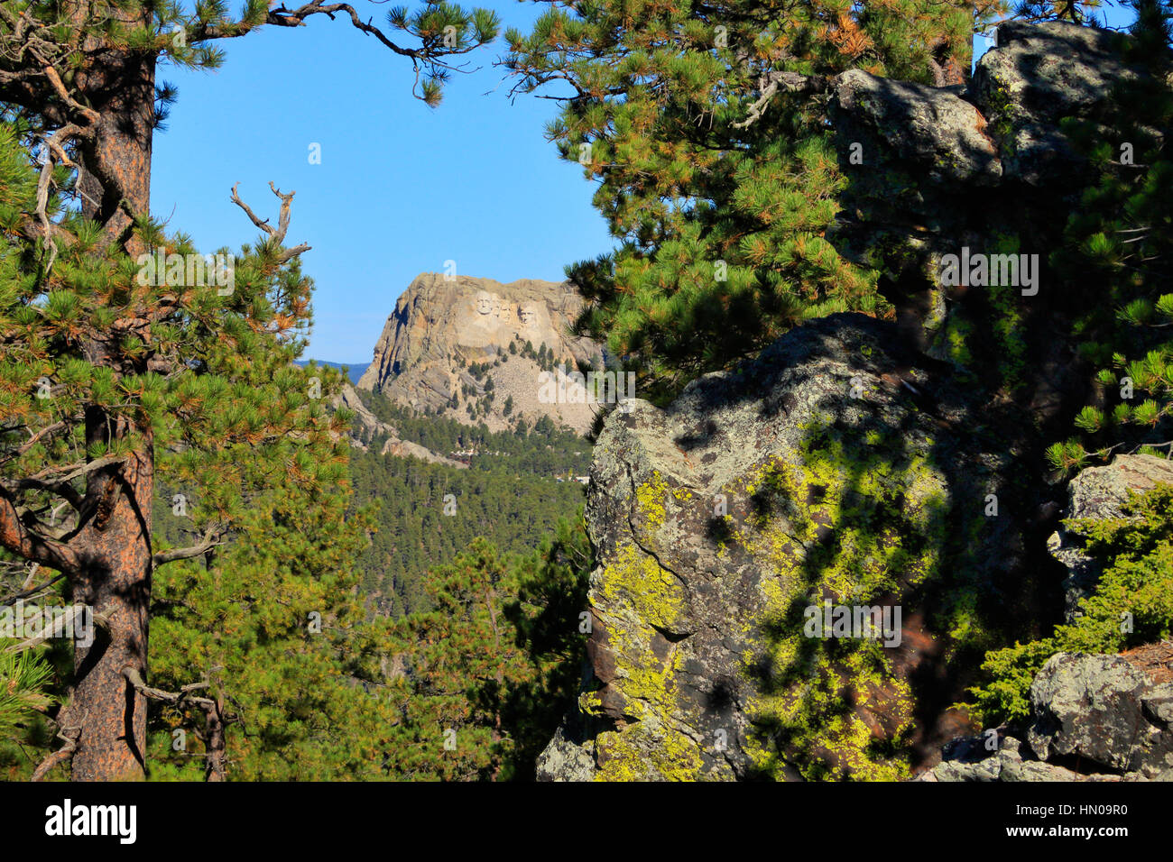 Mount Rushmore seen from Iron Mountain Road, Peter Norbeck Scenic ...