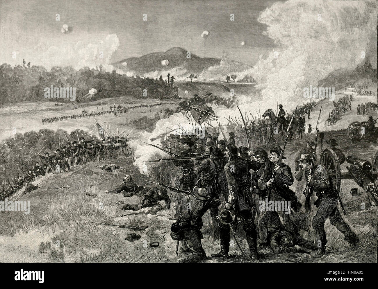 The Battle of Resaca, Georgia USA Civil War - Vintage Illustration ...