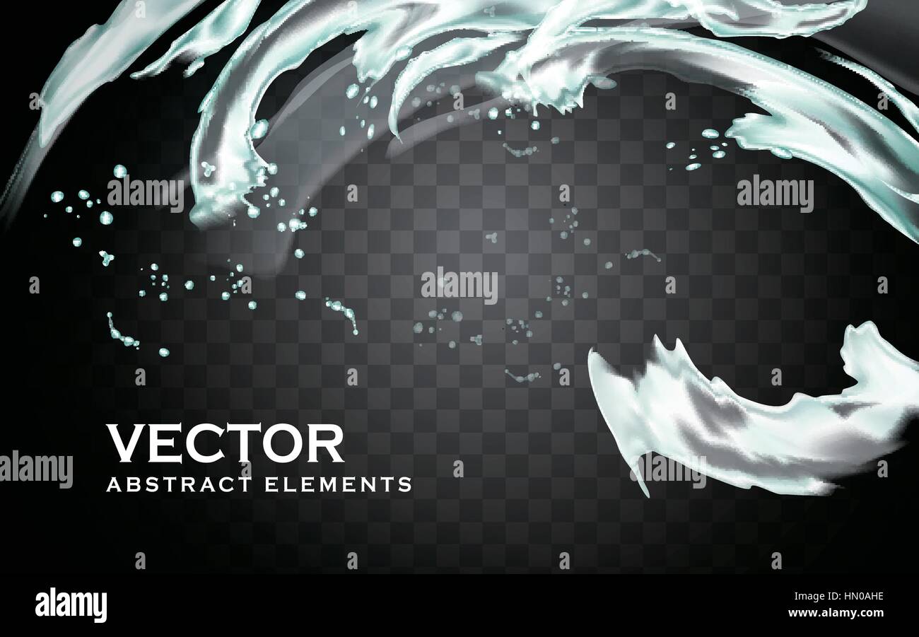 water tide element on the top part, isolated transparent background, 3d ...