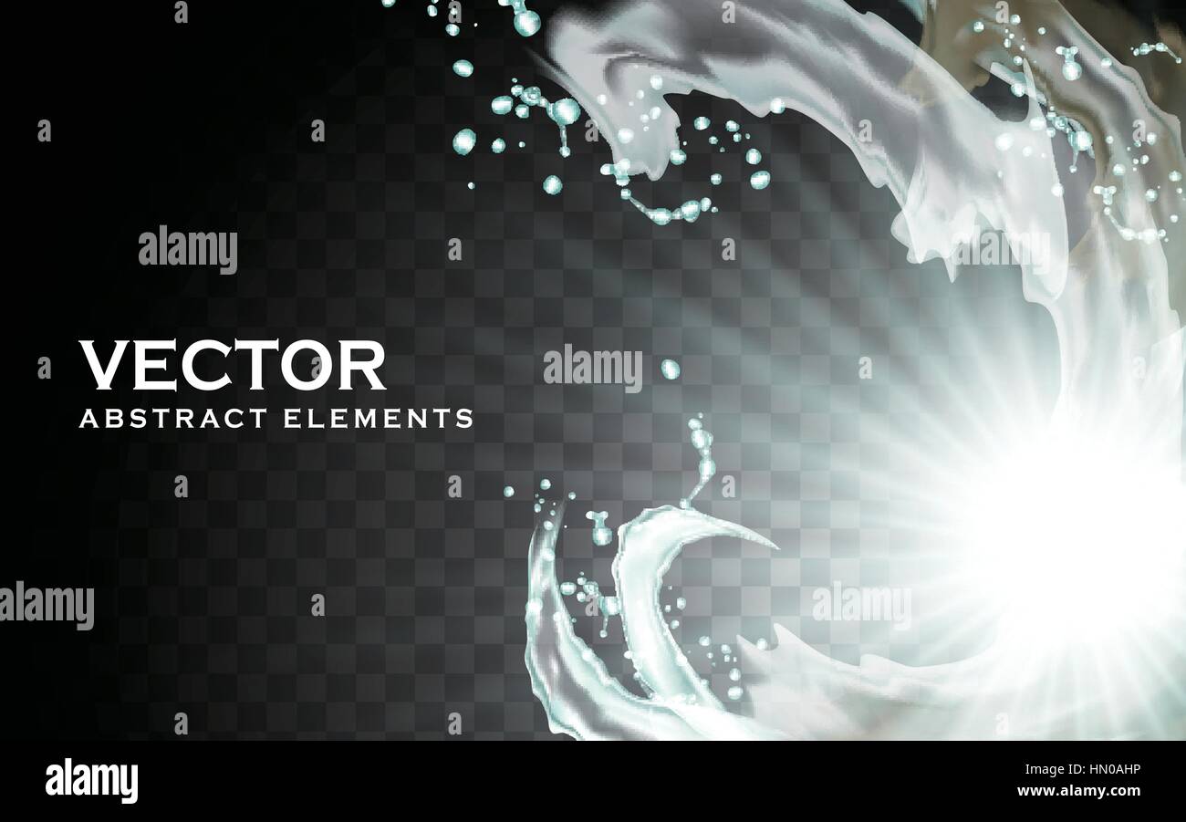 water tide element at right side, isolated transparent background, 3d ...