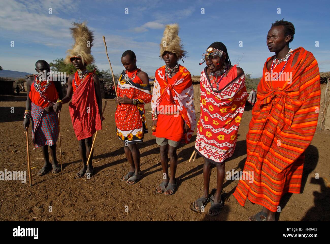 Masai Mara tribe around the Masai Mara National Park. Kenya. East ...