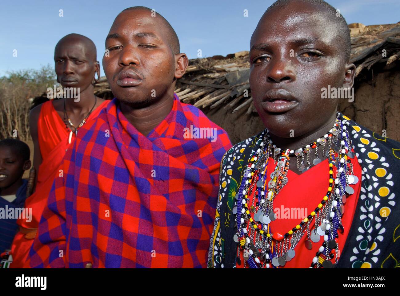 Masai Mara tribe around the Masai Mara National Park. Kenya. East ...