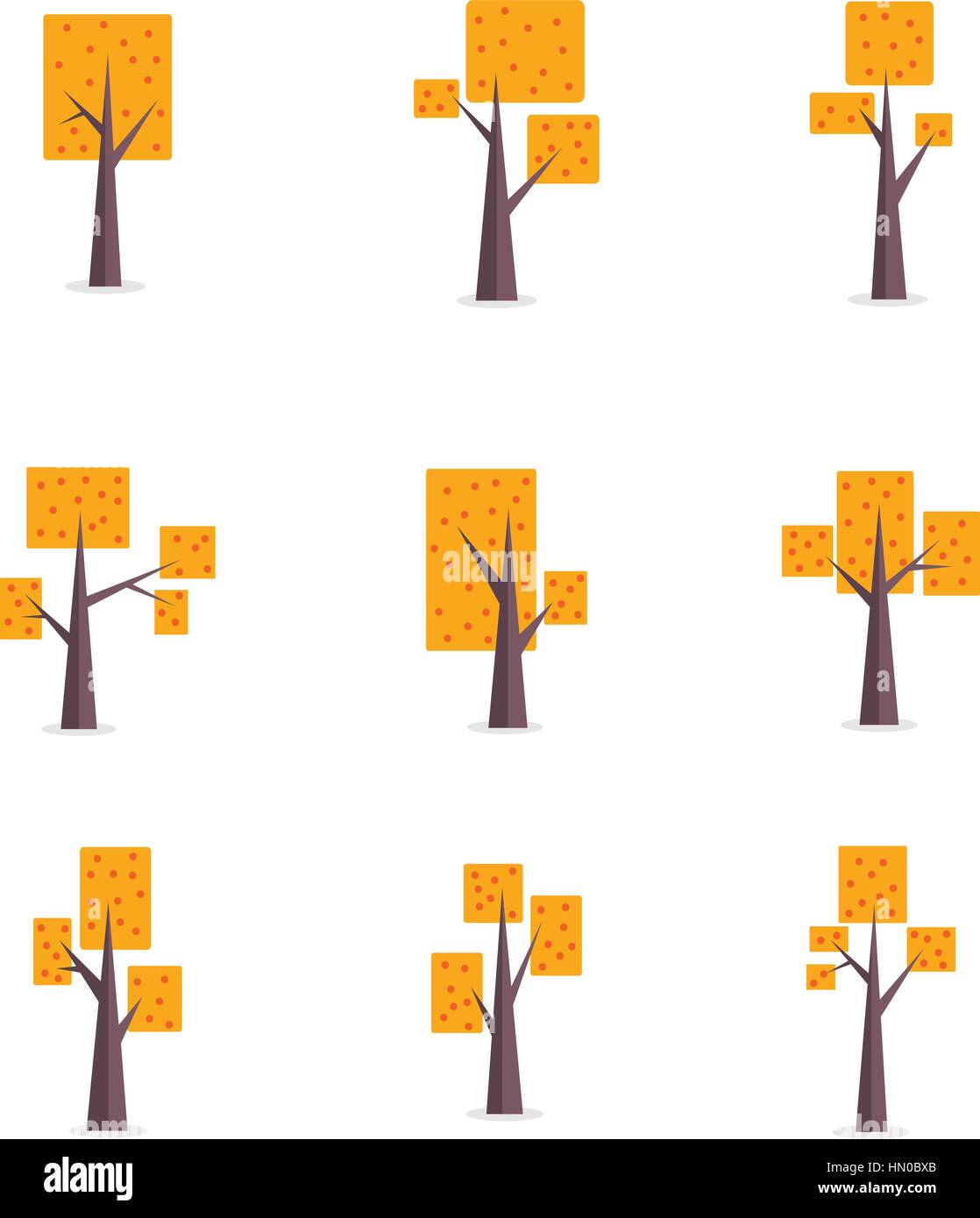 Illustration of tree style set Stock Vector Image & Art - Alamy