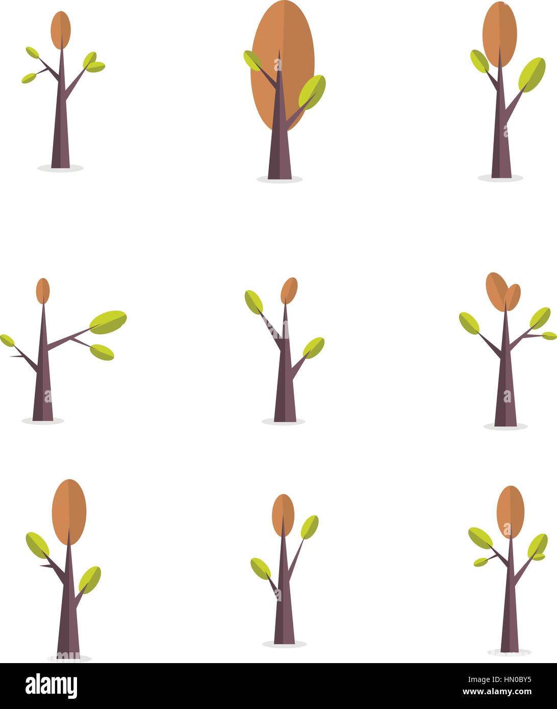 Vector illustration of tree style set Stock Vector Image & Art - Alamy