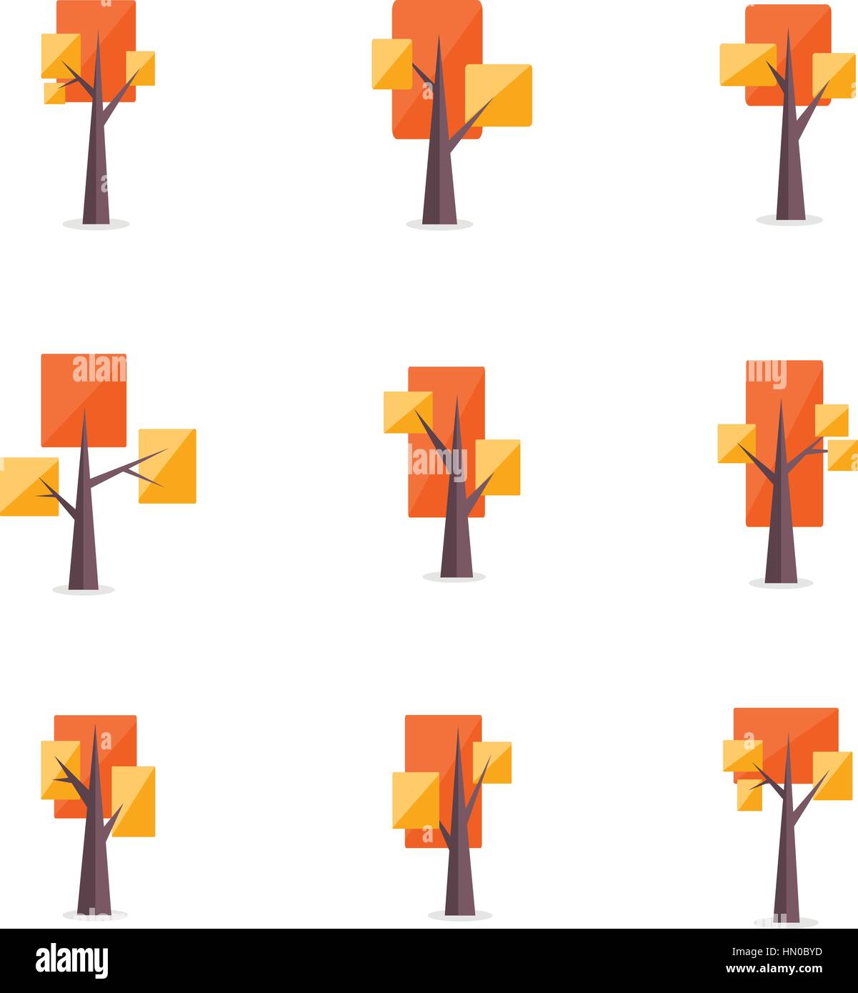 Vector illustration of tree set various collection stock Stock Vector ...