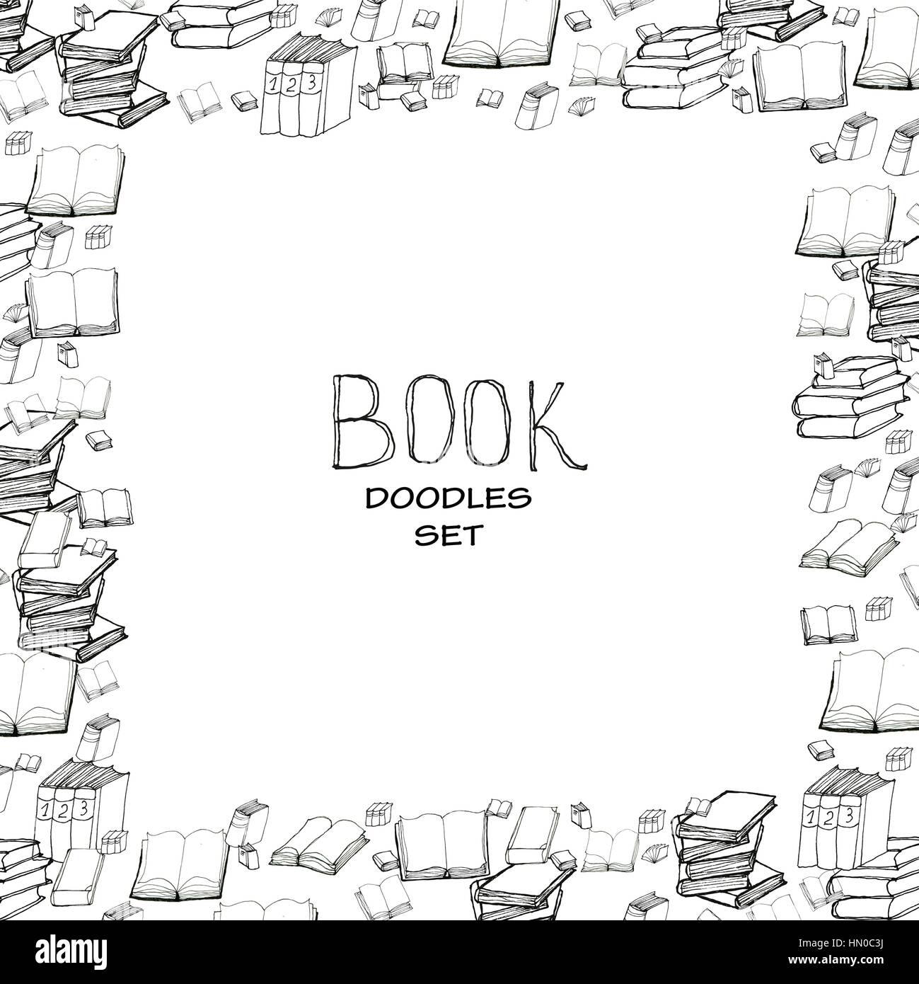 Book doodle frame Stock Vector Image & Art - Alamy