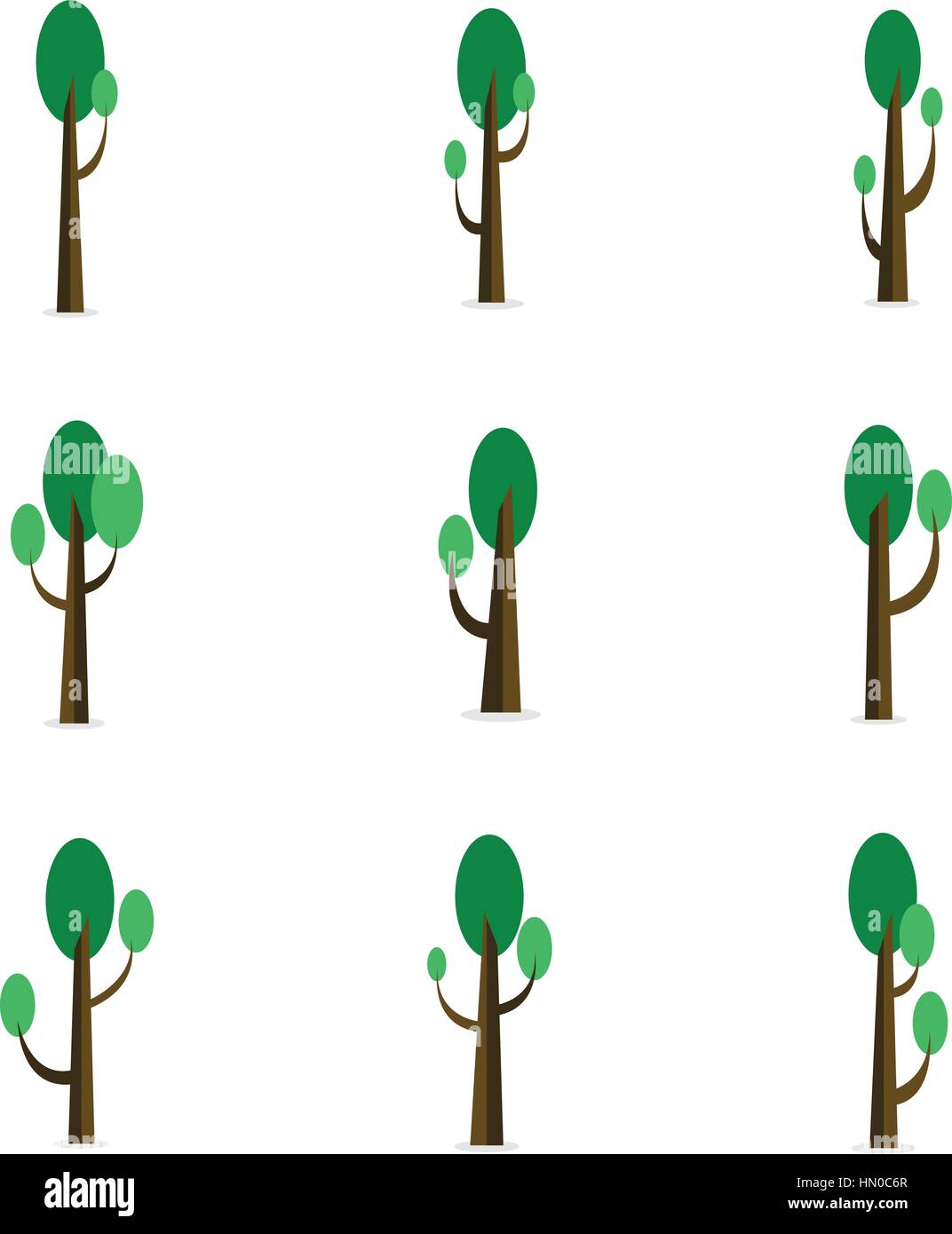 Collection of tree style set Stock Vector Image & Art - Alamy