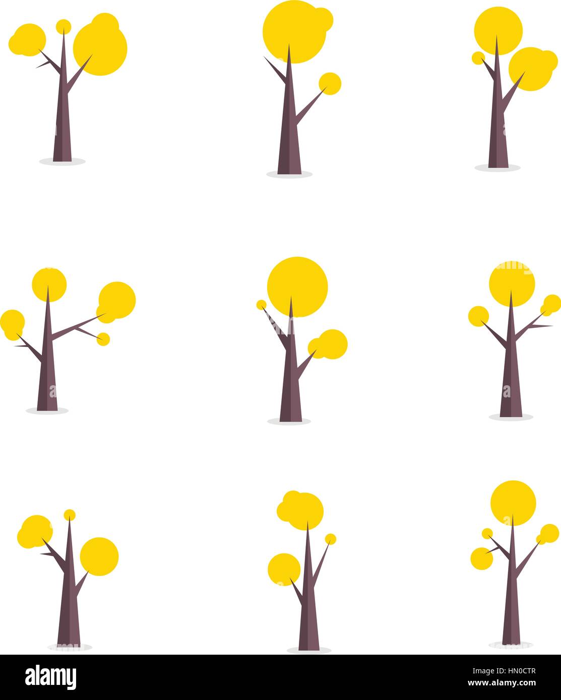 Vector art of yellow tree style Stock Vector Image & Art - Alamy