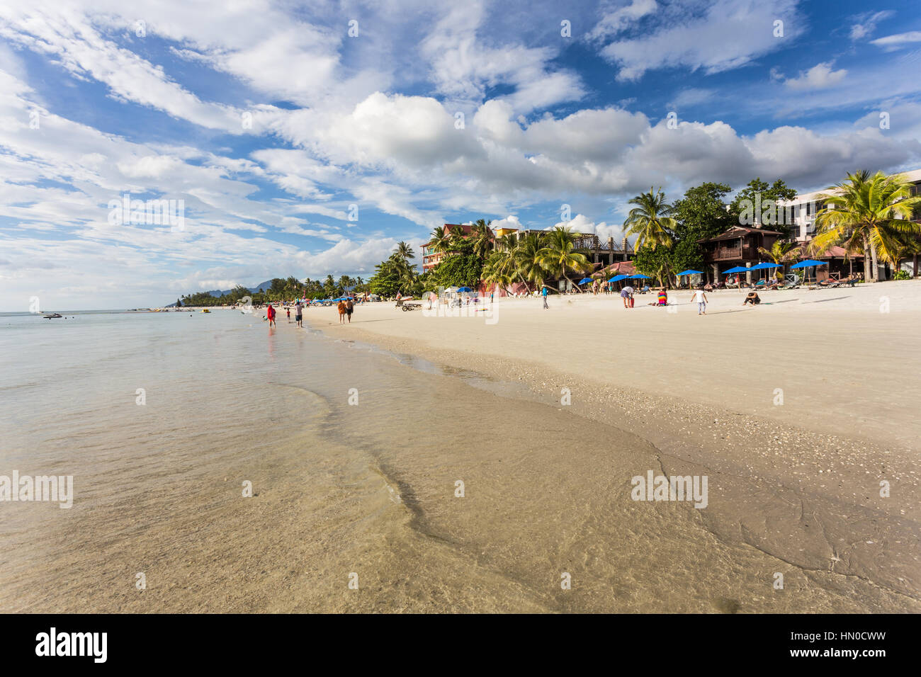Pantai Cenang is the most popular beach on the Langkawi island along ...
