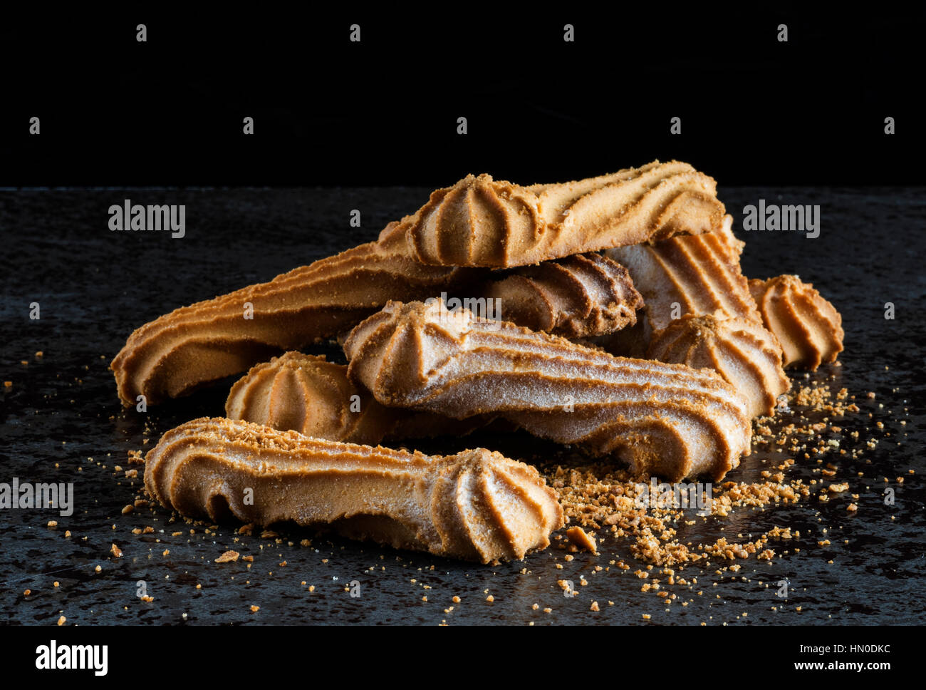 biscuits on dark stone background Stock Photo - Alamy