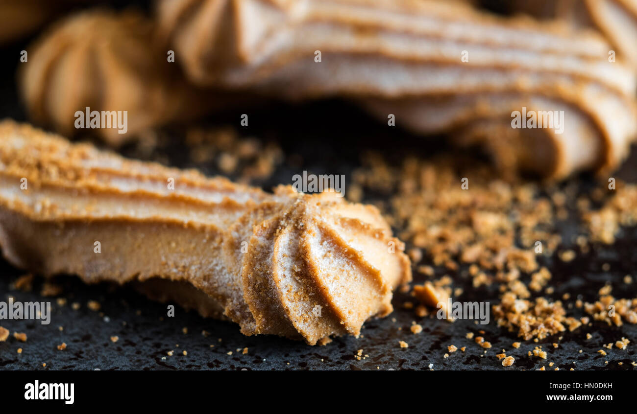 biscuits on dark stone background Stock Photo - Alamy