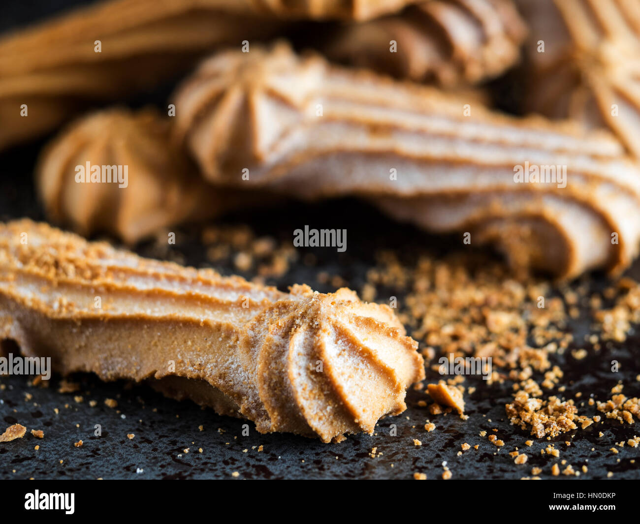 biscuits on dark stone background Stock Photo - Alamy