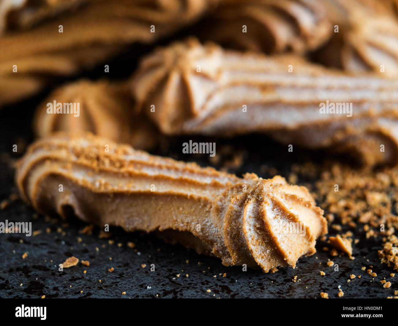 biscuits on dark stone background Stock Photo - Alamy