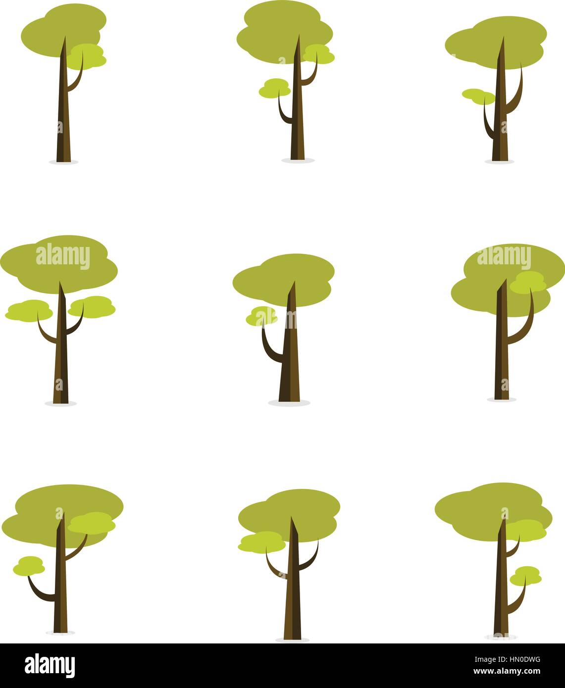 Vector illustration of tree various set Stock Vector Image & Art - Alamy