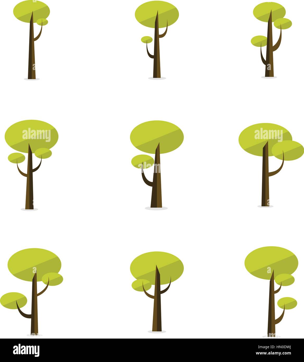 Set of tree vector flat Stock Vector Image & Art - Alamy