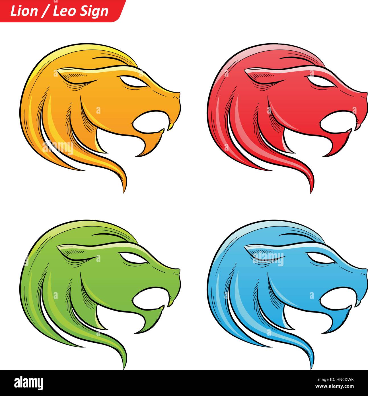 Vector Illustration of Colorful Leo Astrological Zodiac Star Signs ...
