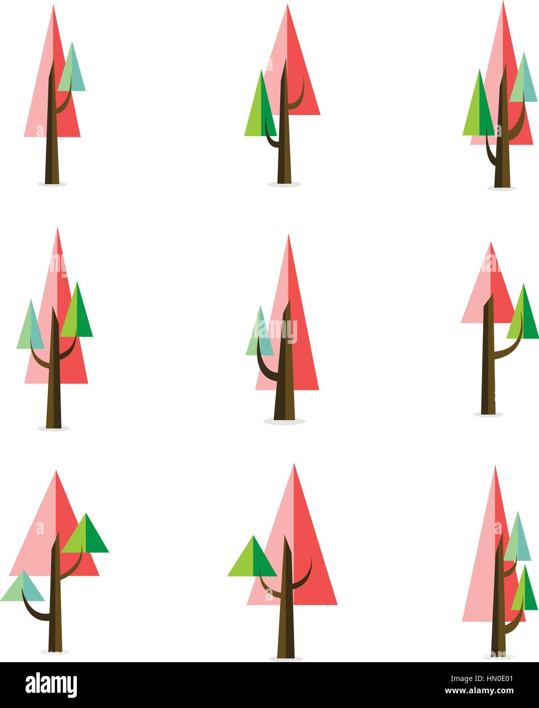 Vector illustration of tree style unique Stock Vector Image & Art - Alamy
