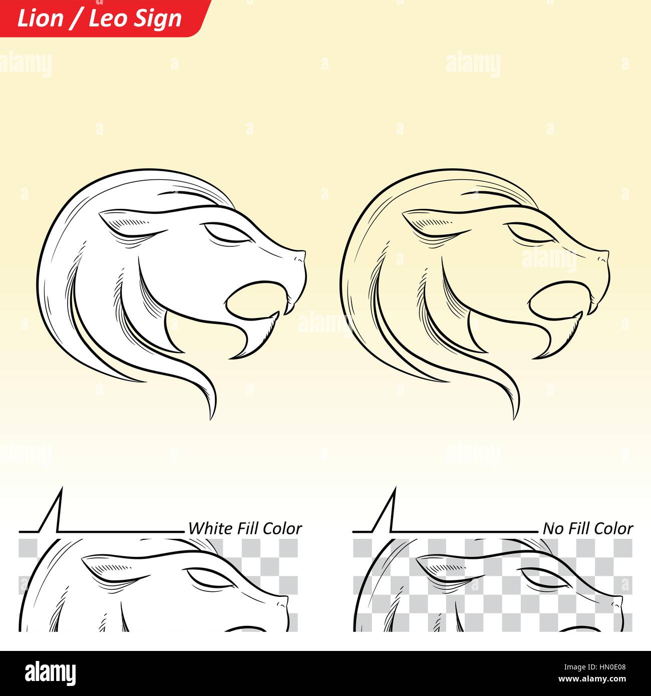 Vector Illustration of Leo Astrological Zodiac Star Sign Sketch Stock ...