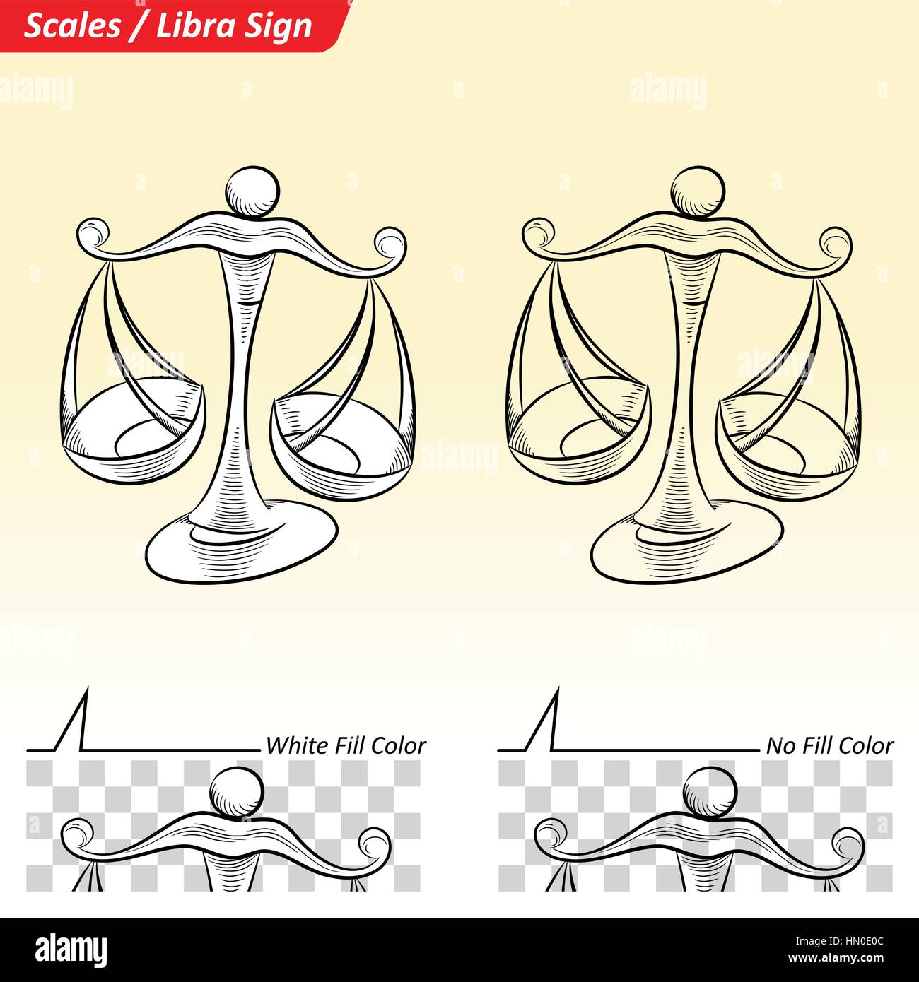 Vector Illustration of Libra Astrological Zodiac Star Sign Sketch Stock ...