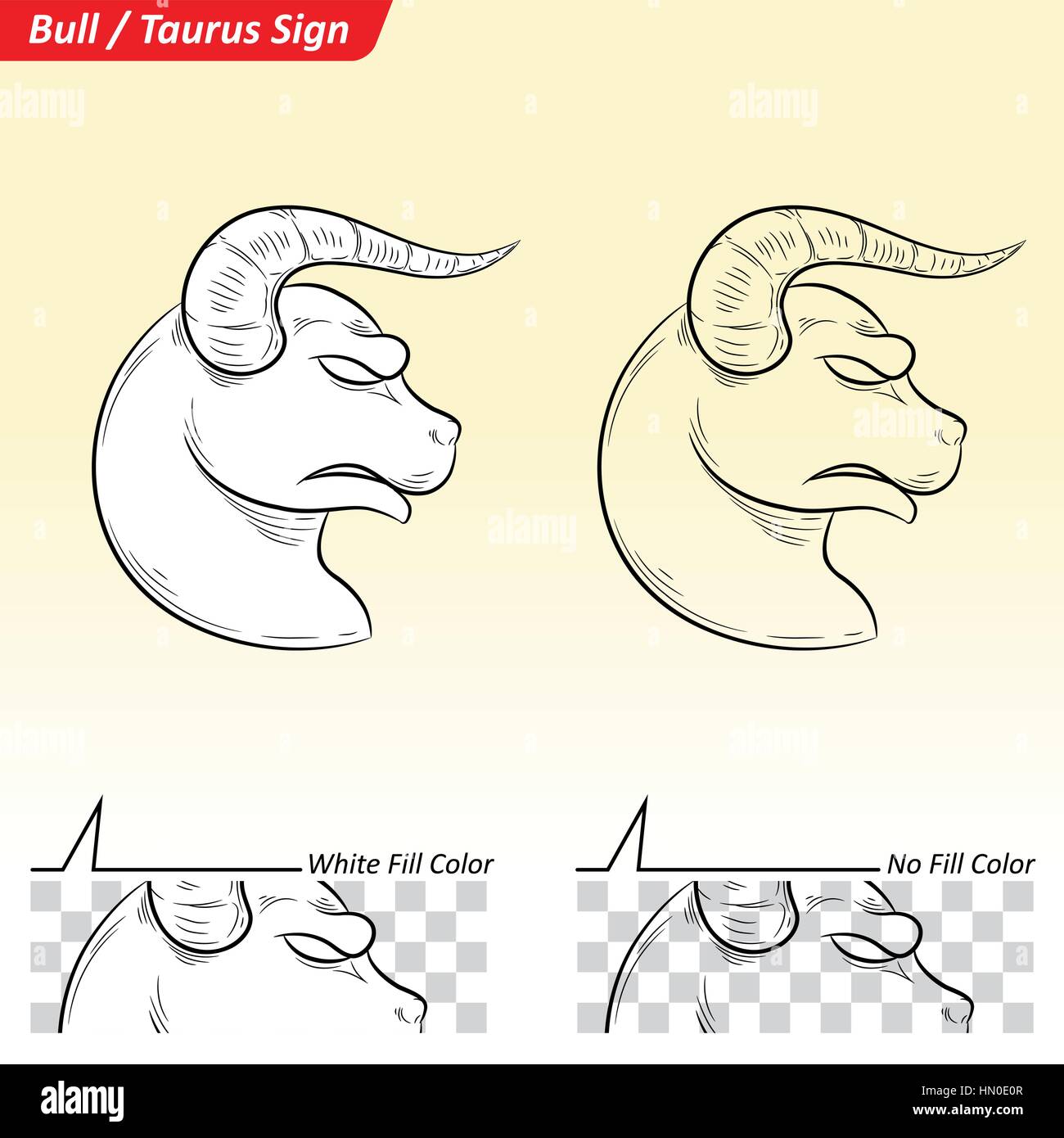 Vector Illustration of Taurus Astrological Zodiac Star Sign Sketch ...