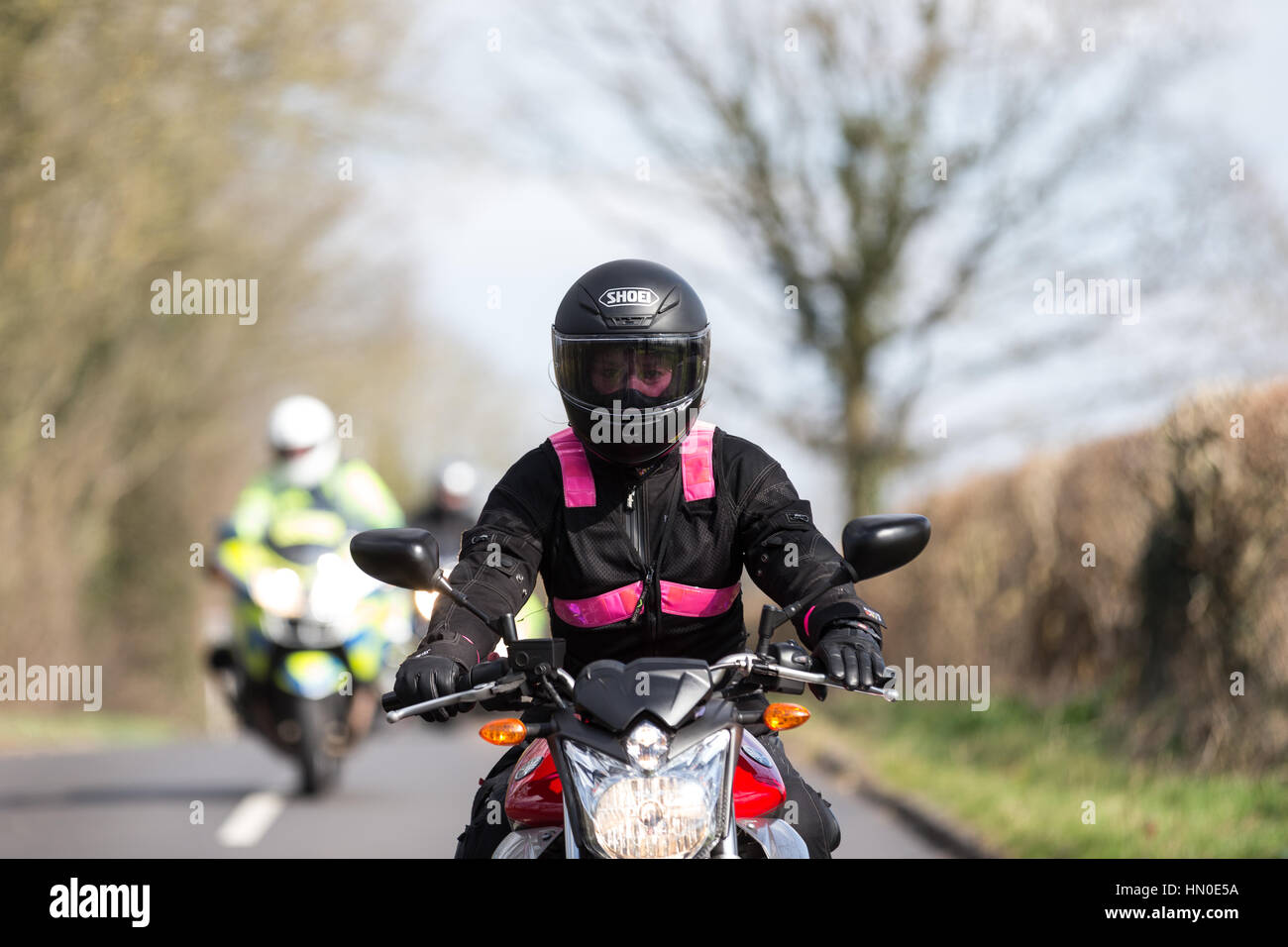 Motorcylists attend a BikeSafe training day where there are shown the ...