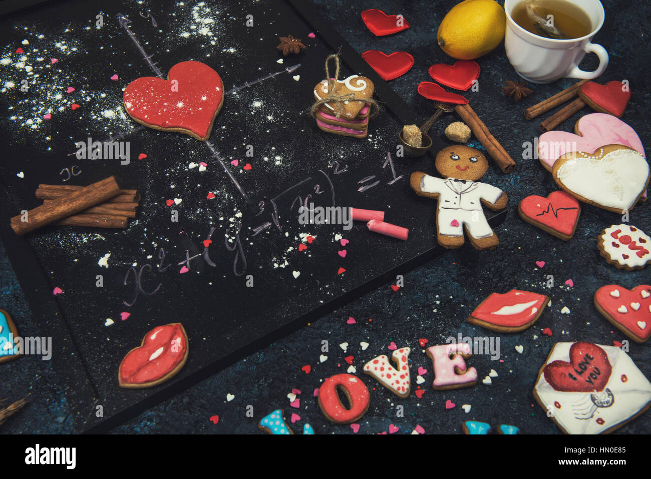 Math, hearts, formula of love Stock Photo - Alamy