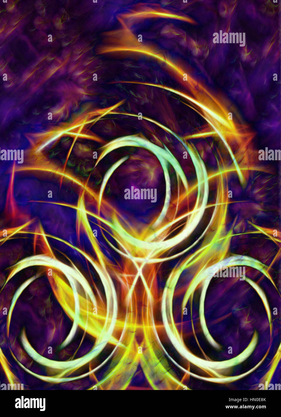 abstract dynamic design with light swirling energy movements on purple ...