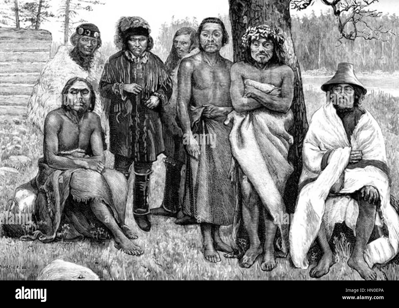 Native American drawings Stock Photo - Alamy