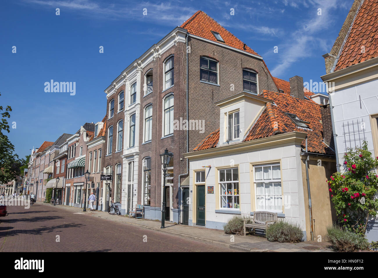 Historical buildings at a canal in Zwolle, The Netherlands Stock Photo ...