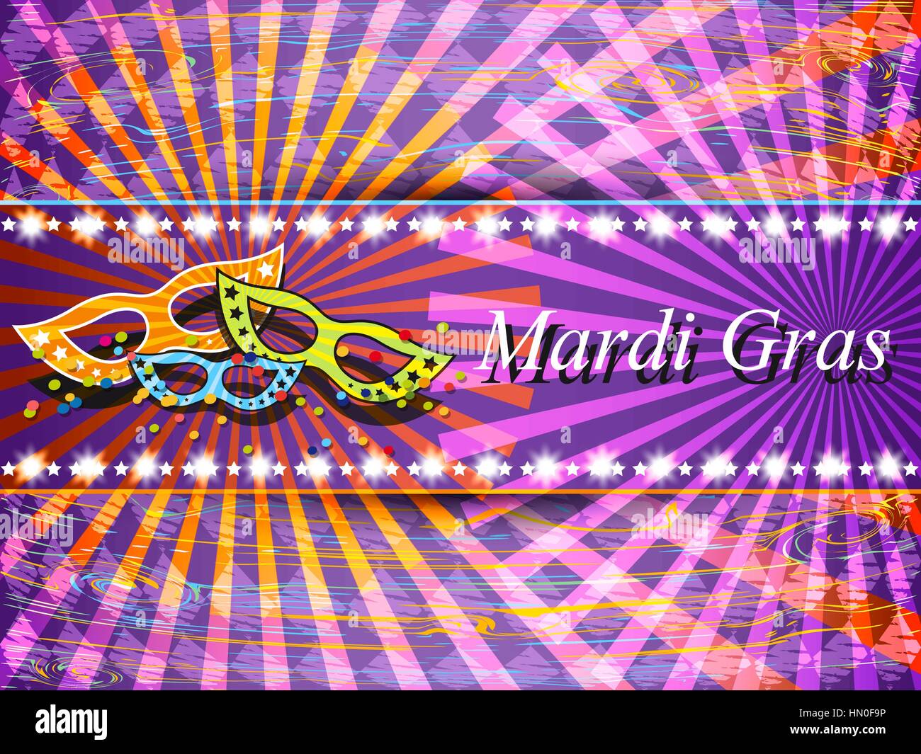 Mardi Gras Carnival Colorful Background Vector Illustration Stock