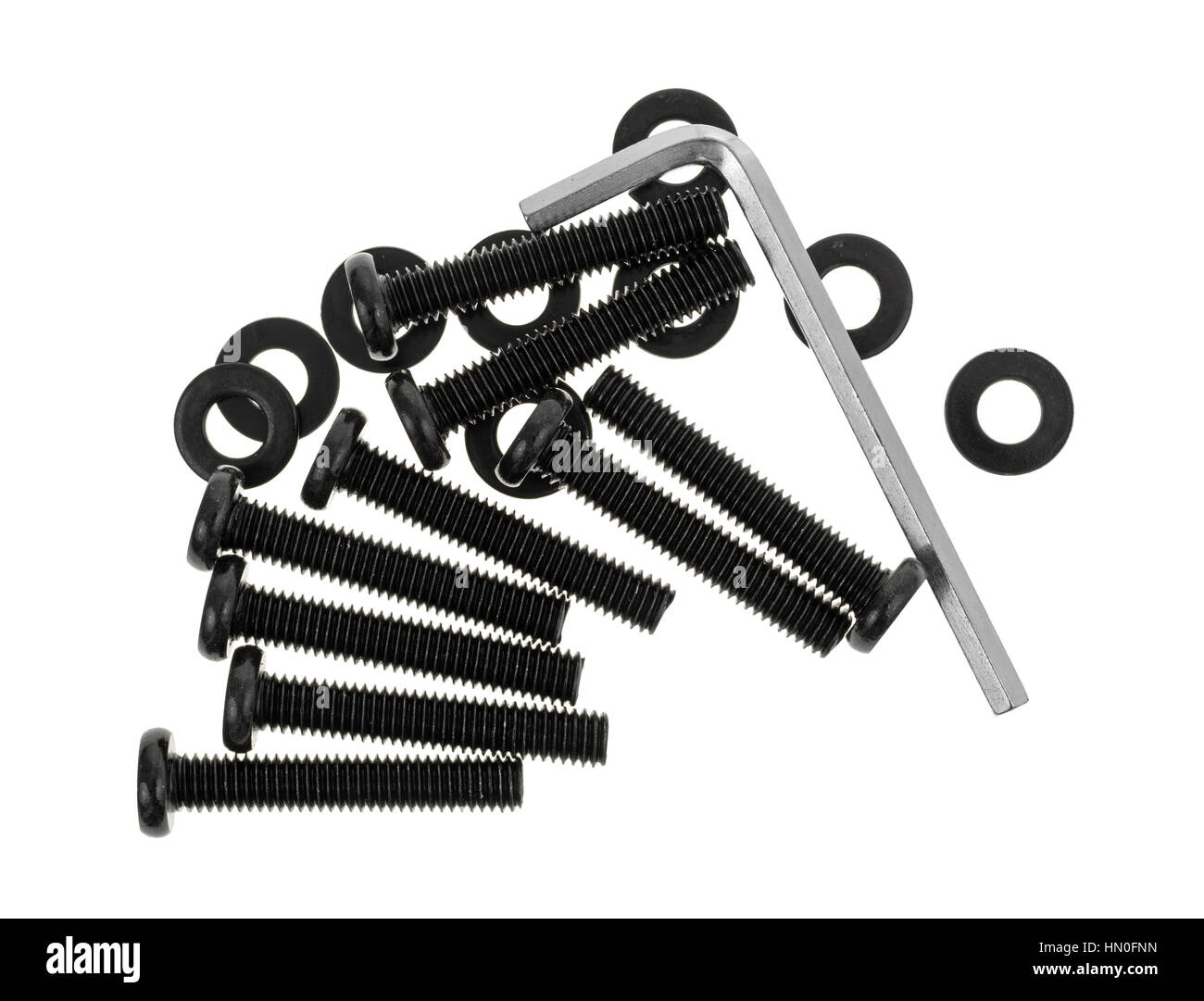 Several bolts and washers and hex key for do it yourself furniture ...