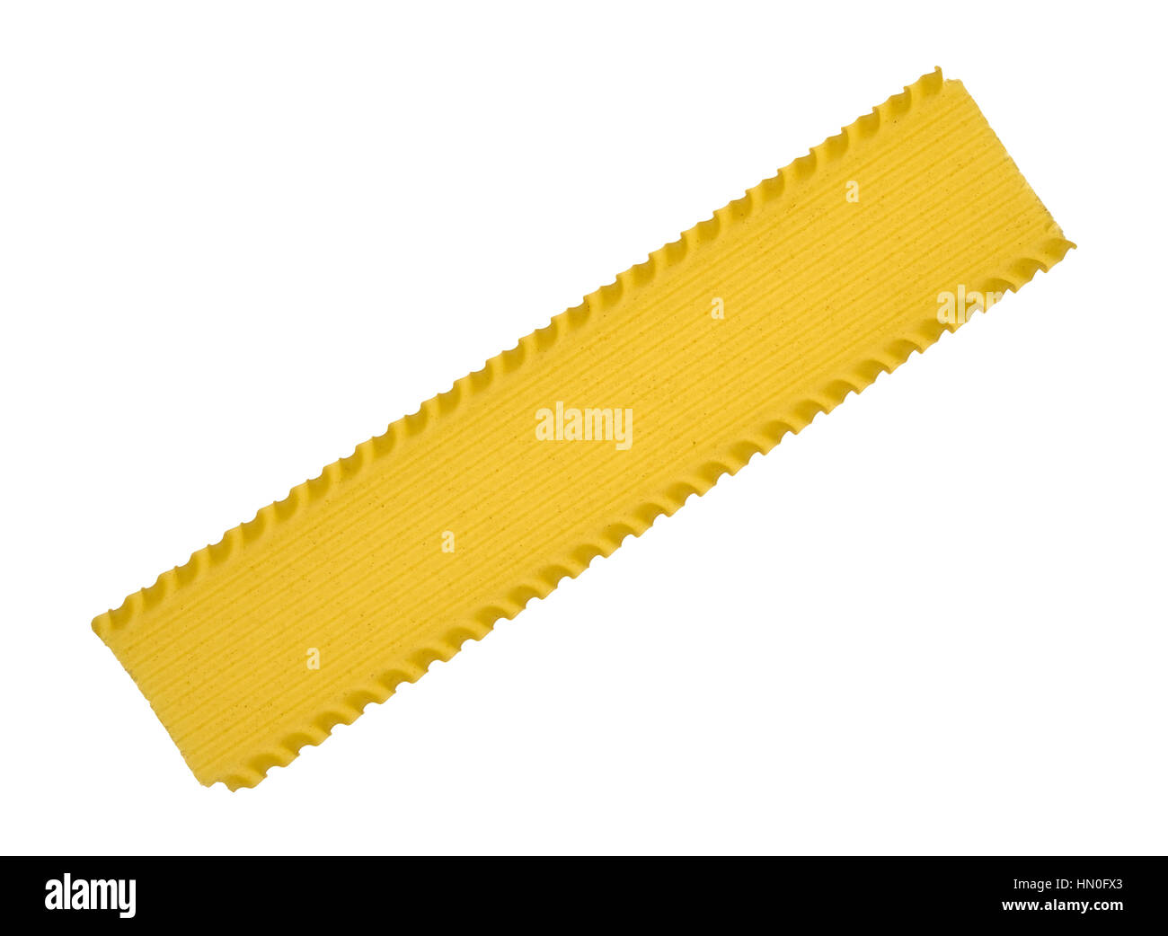 Top view of a strip of uncooked lasagna isolated on a white background ...