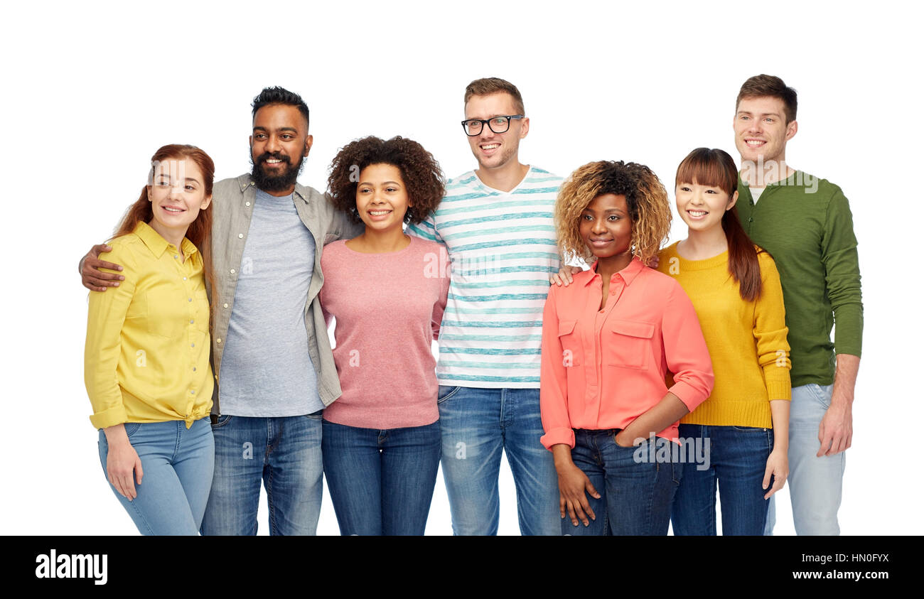 international group of happy smiling people Stock Photo - Alamy