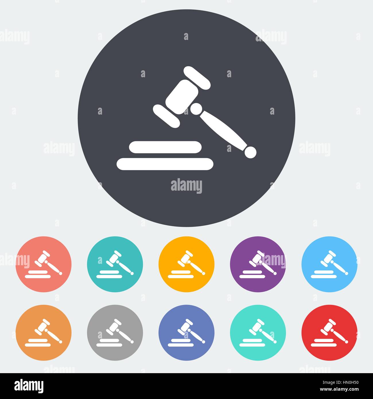 Auction gavel. Single flat icon on the circle. Vector illustration ...