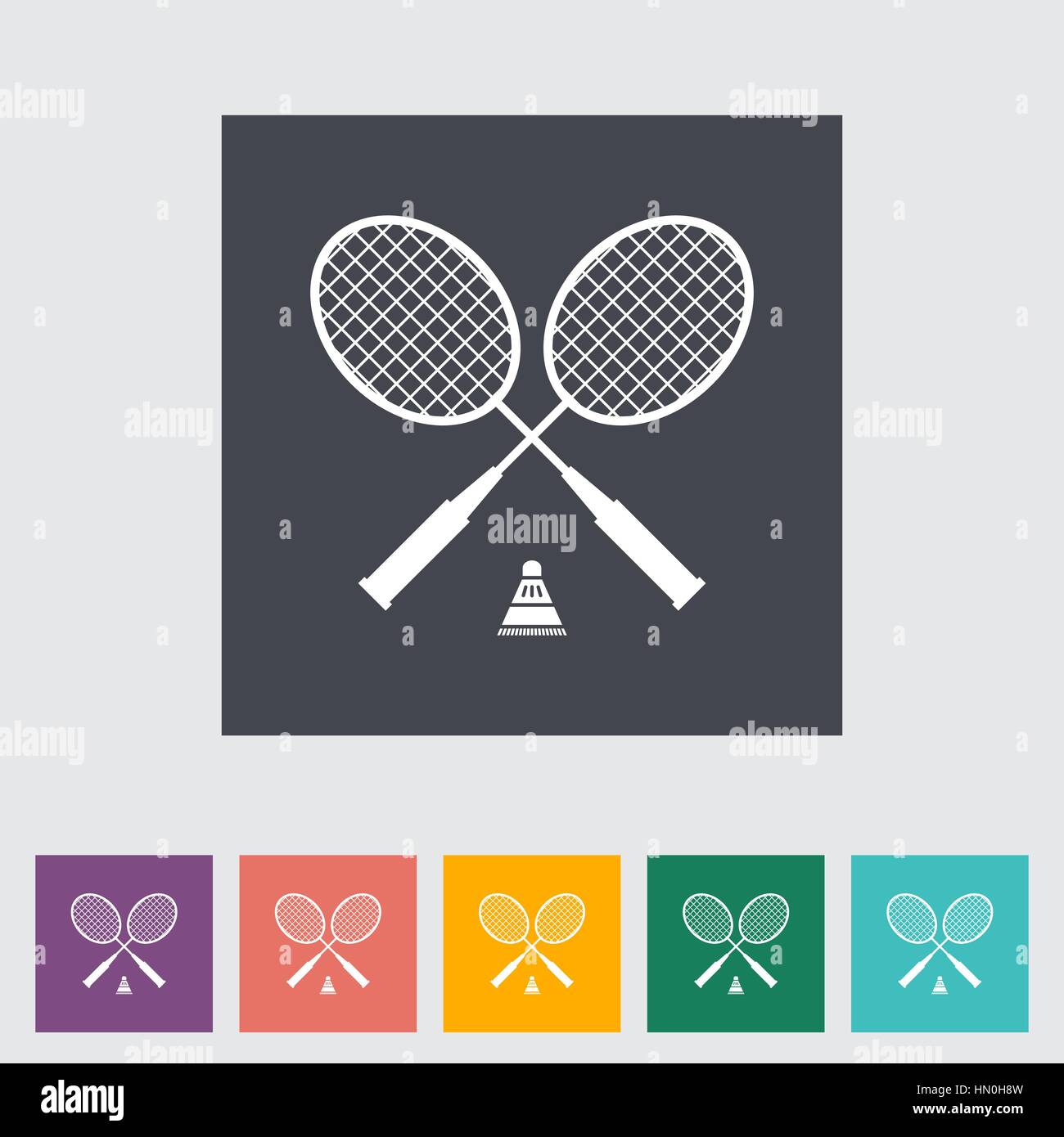 Badminton. Single flat icon. Vector illustration Stock Vector Image ...