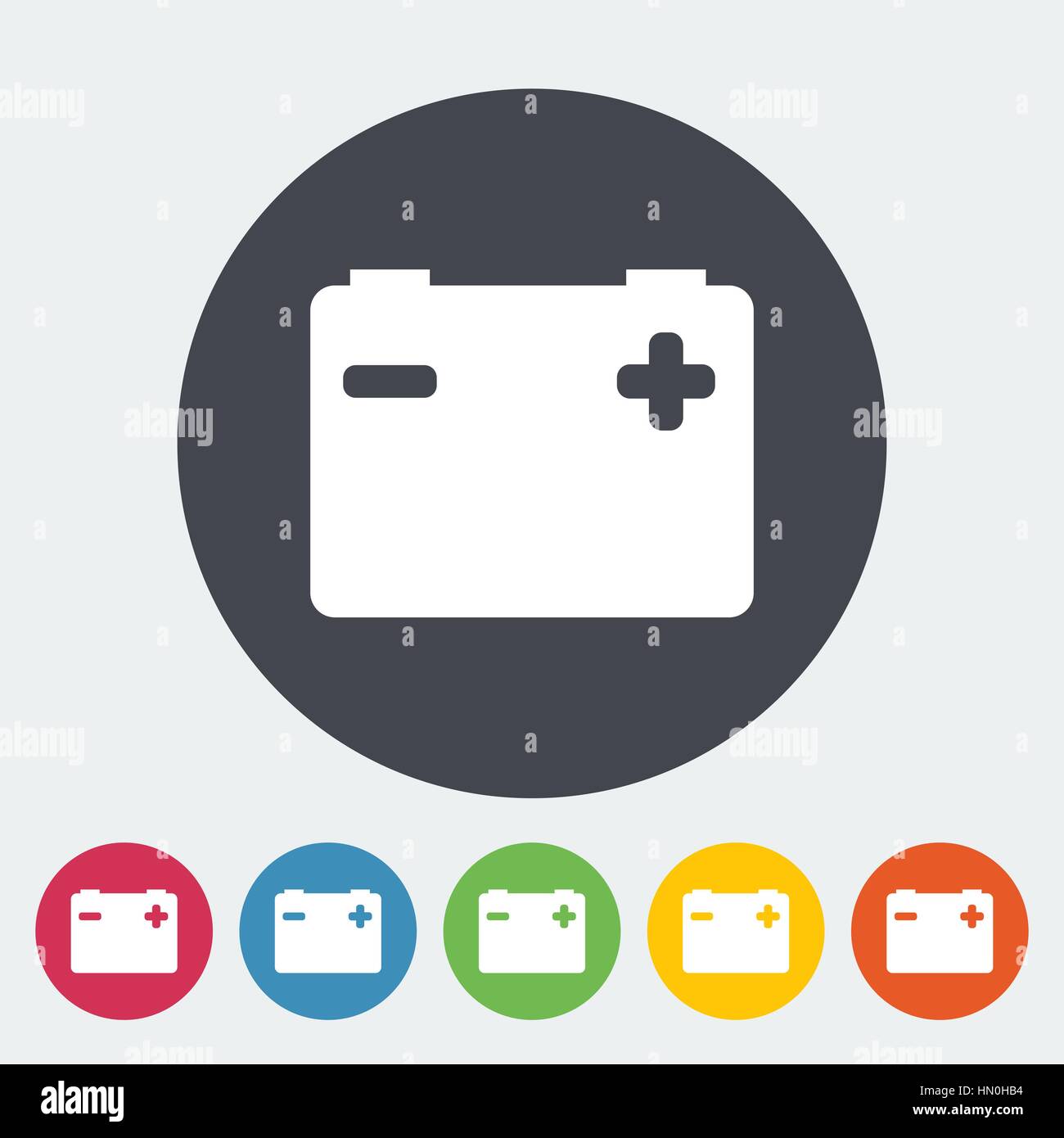Battery. Single flat icon on the circle. Vector illustration Stock ...