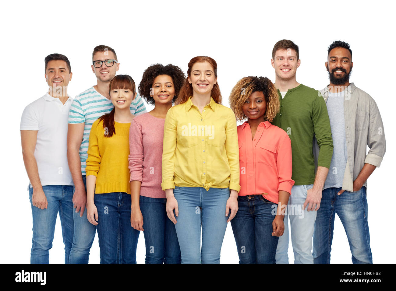 international group of happy smiling people Stock Photo - Alamy