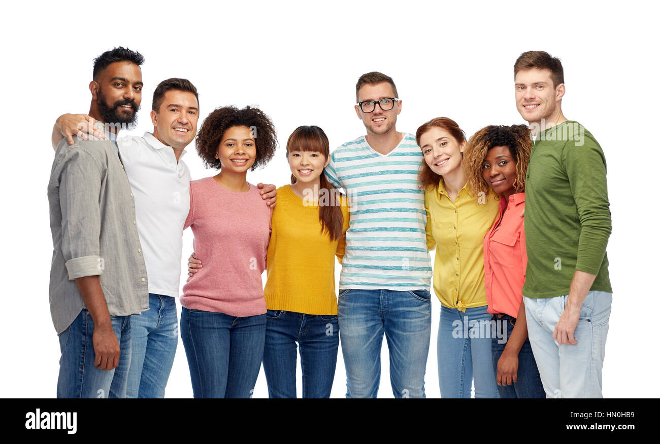 international group of happy smiling people Stock Photo - Alamy