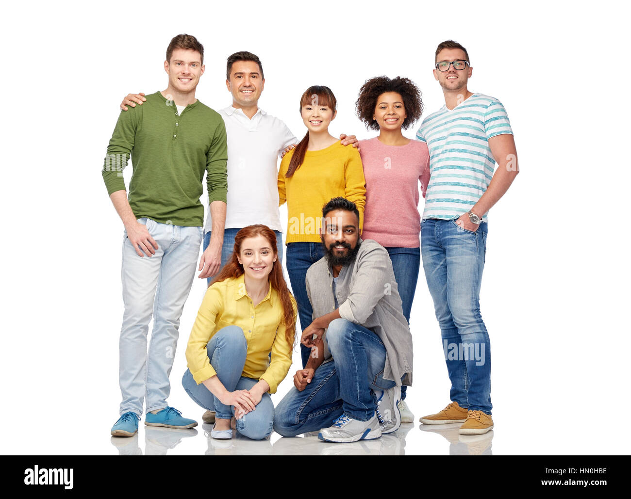 international group of happy smiling people Stock Photo - Alamy