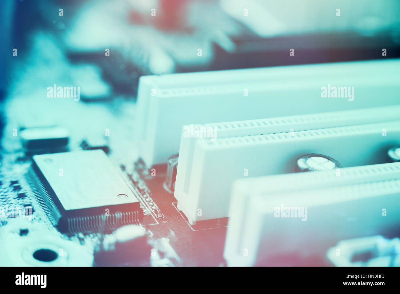 Detailed close-up of a motherboard Stock Photo - Alamy