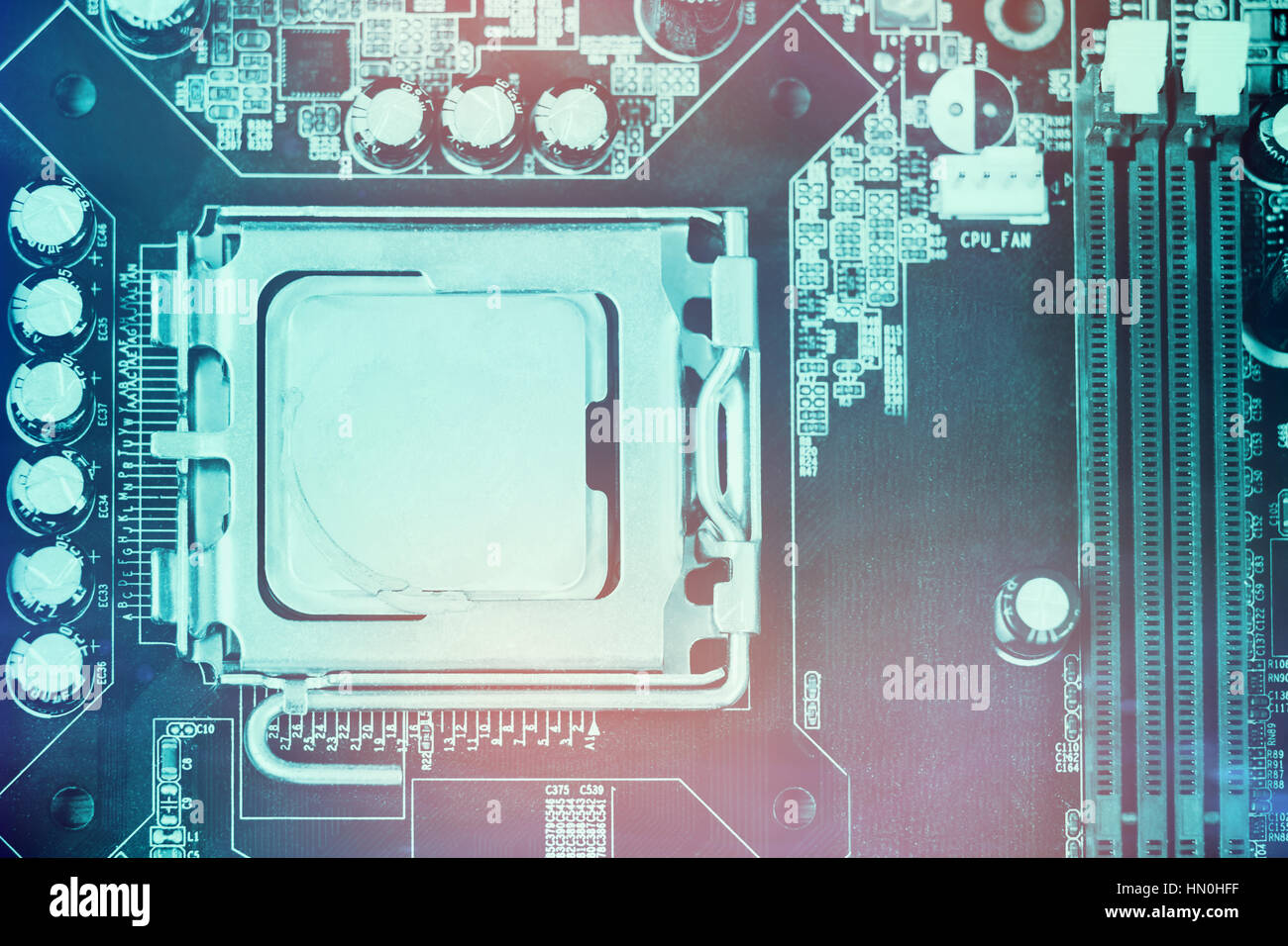 Close-up of electronic circuit board with processor Stock Photo - Alamy