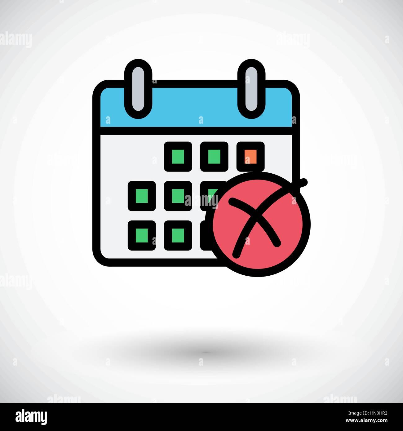Calendar with cross. Single flat icon on white background. Vector ...