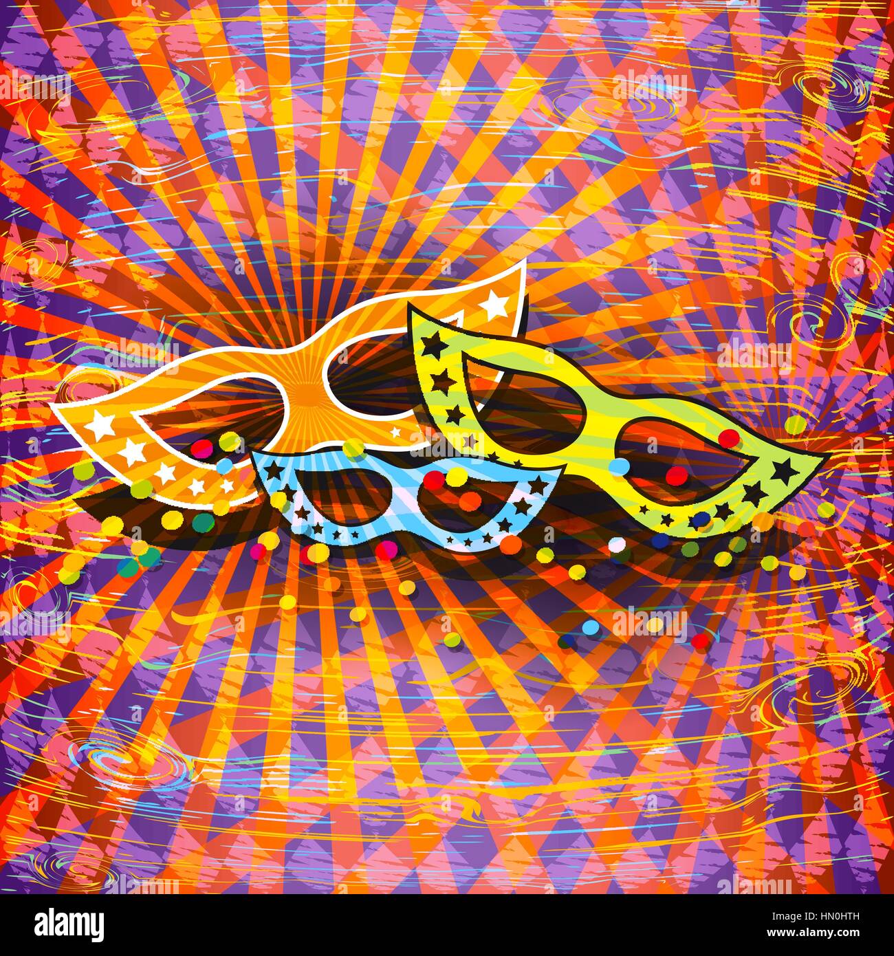 Mardi Gras Carnival Colorful Background Vector Illustration Stock