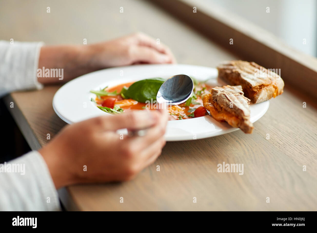 Healthy soup female summer hi-res stock photography and images - Alamy