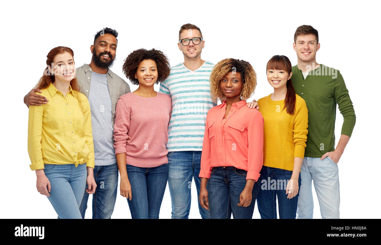 international group of happy smiling people Stock Photo - Alamy