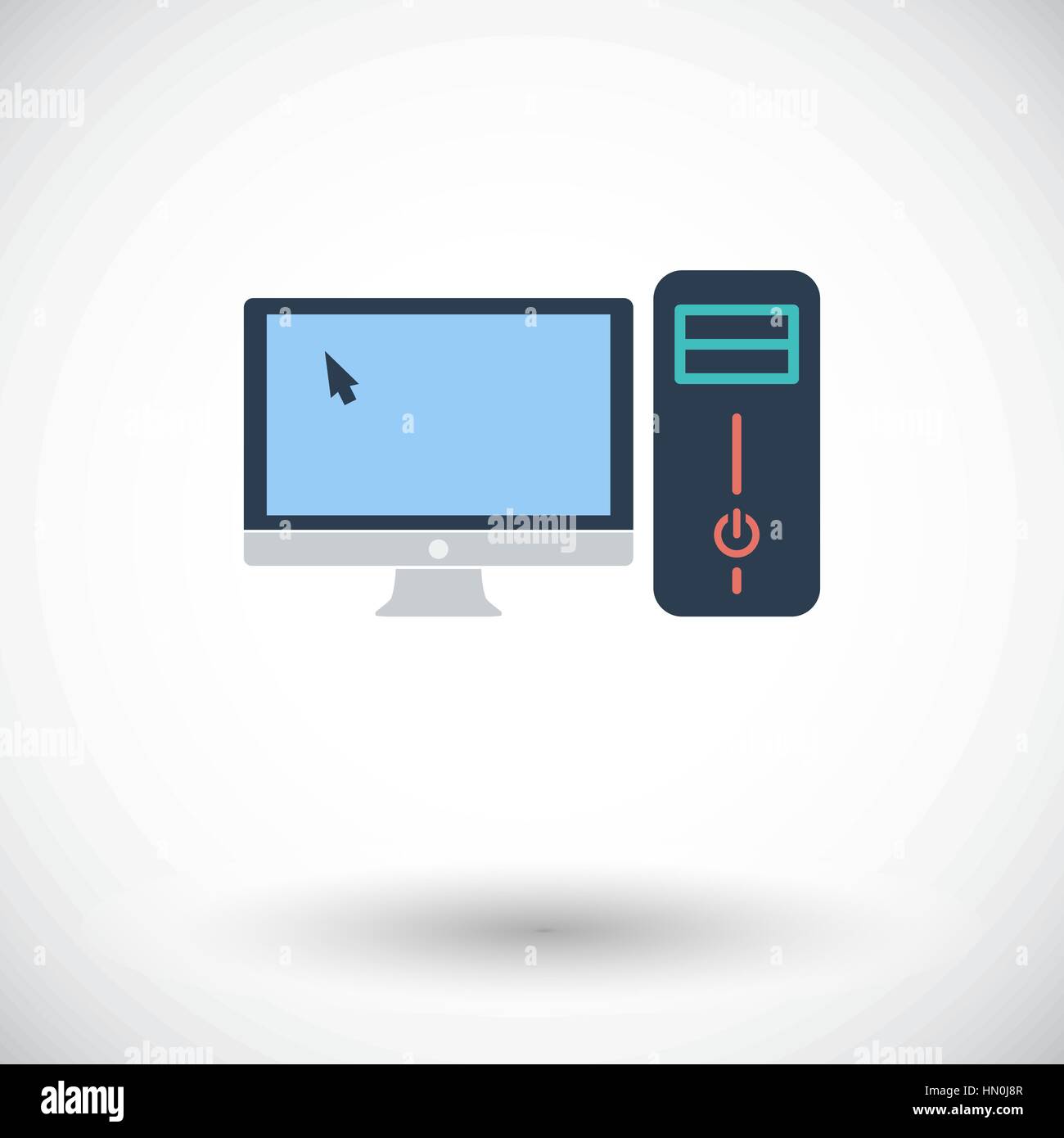 Computer. Single flat icon on white background. Vector illustration ...