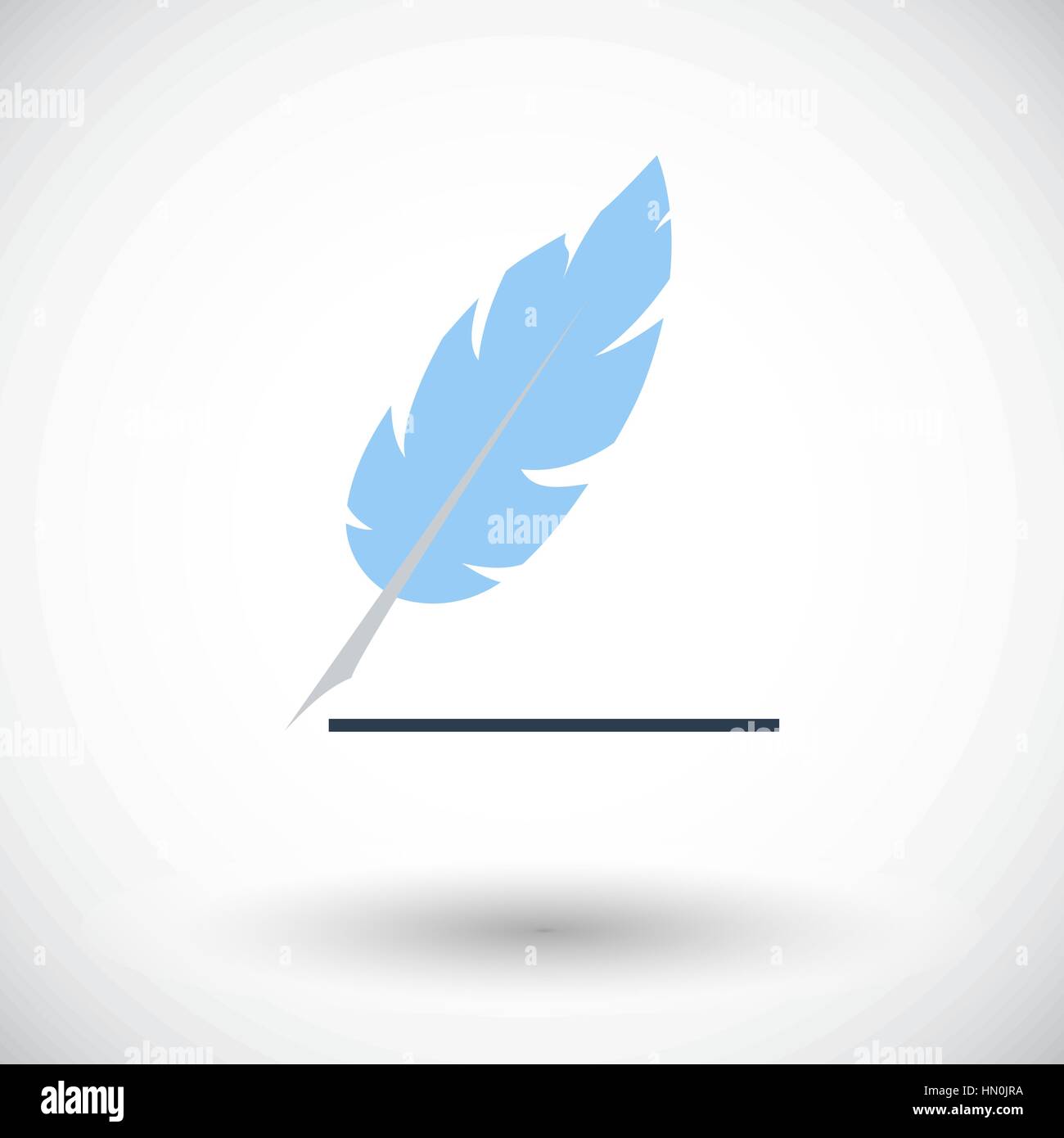 Feather. Single flat icon on white background. Vector illustration ...