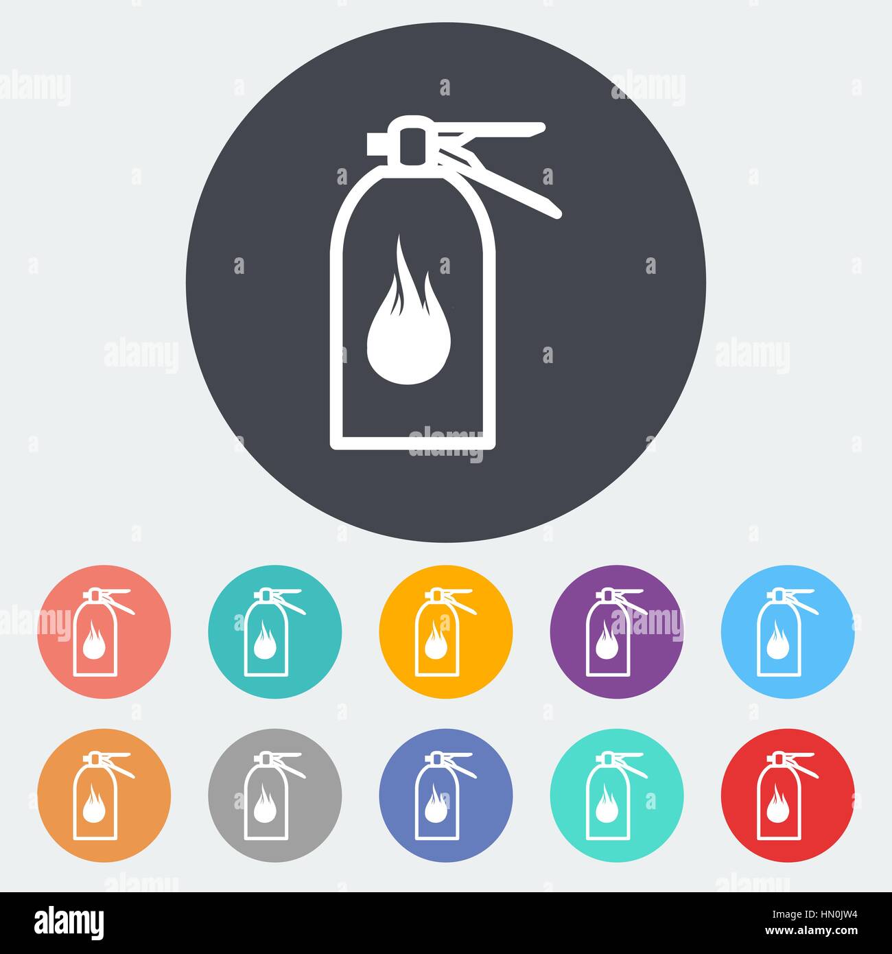 Fire extinguisher. Single flat icon on the circle. Vector illustration ...