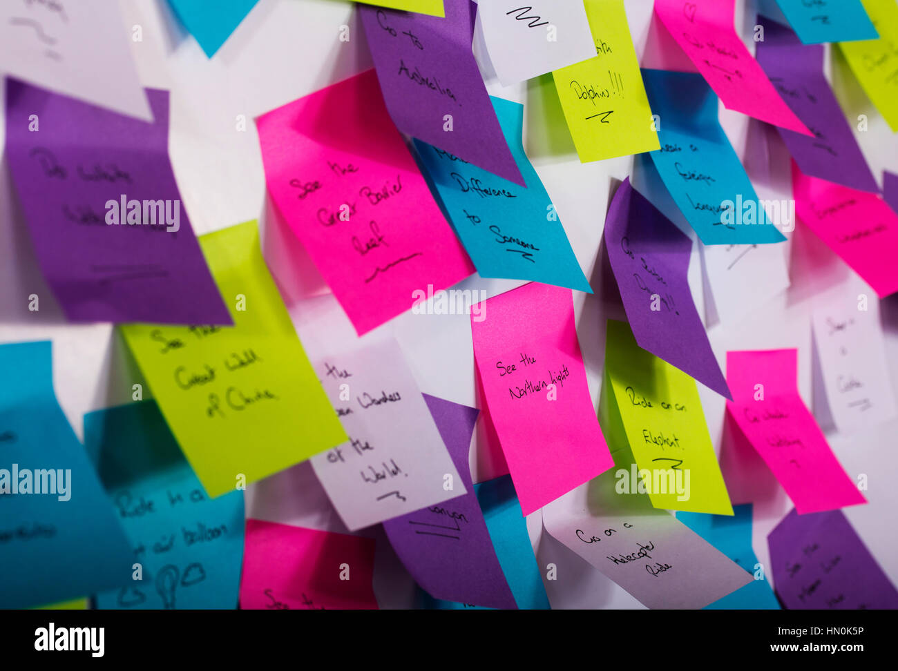 Colourful sticky notes with things to do Stock Photo - Alamy